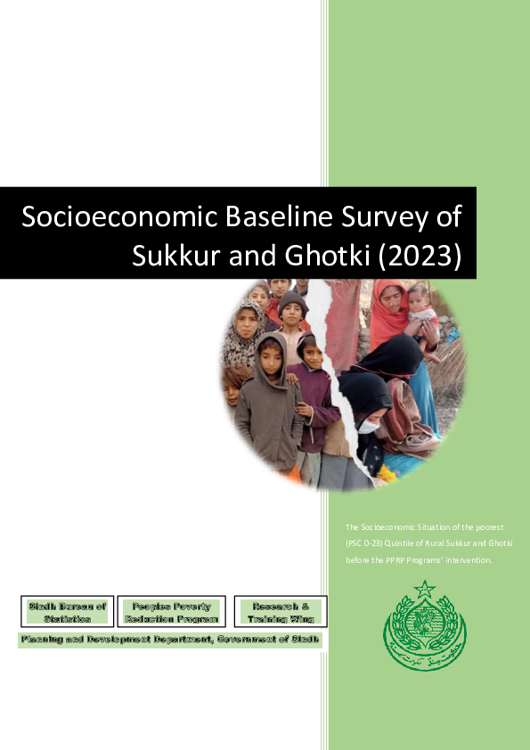 (PDF) Socio Economic Baseline Survey of Sukkur and Ghotki for Impact Evaluation