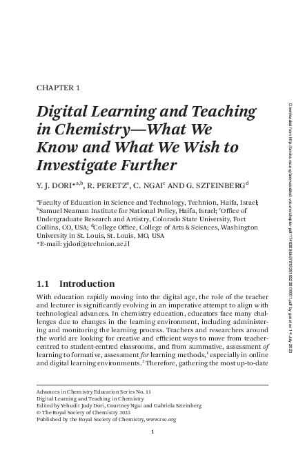 (PDF) Digital Learning and Teaching in Chemistry—What We Know and What ...