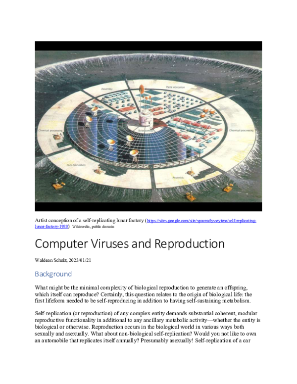 (PDF) Computer Viruses and Evolution