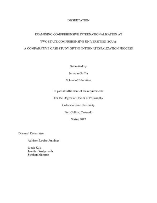 (PDF) Examining comprehensive internationalization at two state comprehensive universities (SCUs ...