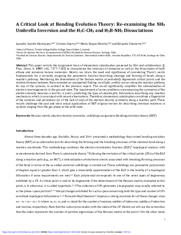 (PDF) A Critical Look at Bonding Evolution Theory: Re-examining the NH3 ...