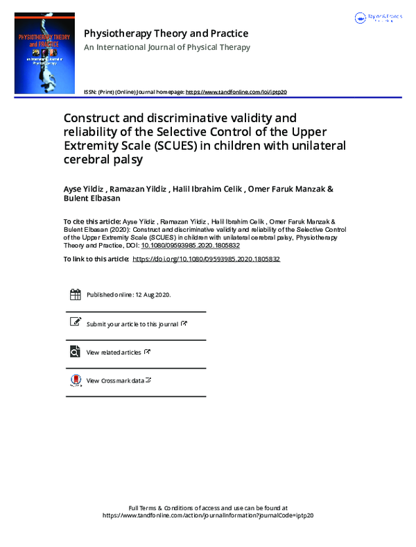 (PDF) Construct and discriminative validity and reliability of the ...