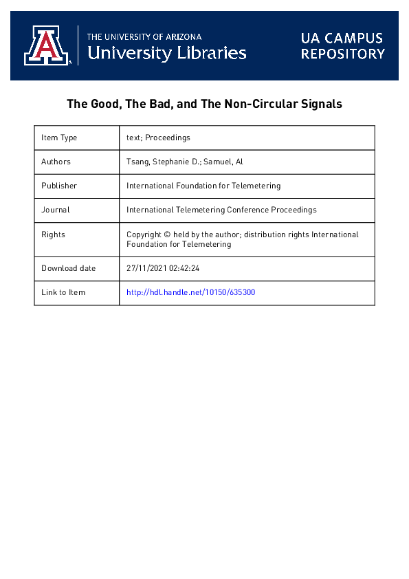 (PDF) The good, the bad, and the non-circular signals