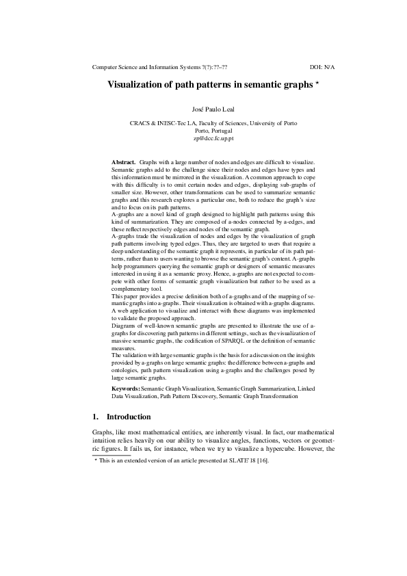 (PDF) Visualization of path patterns in semantic graphs