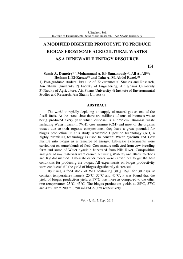 (PDF) A Modified Digester Prototype to Produce Biogas from Some ...