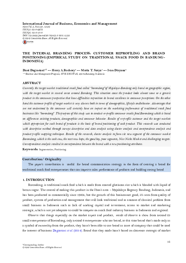 (PDF) The Internal Branding Process: Customer Reprofiling and Brand ...