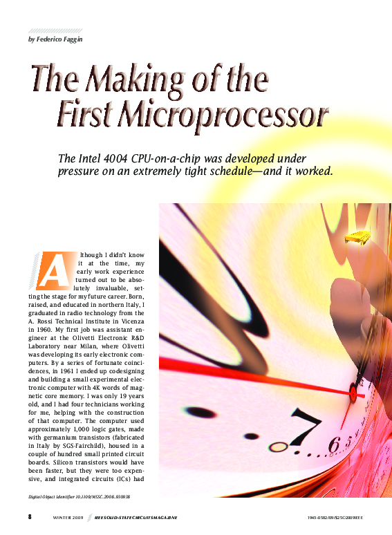 (PDF) The Making of the First Microprocessor