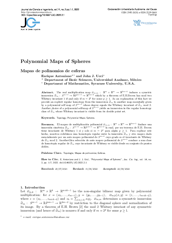 (PDF) Polynomial Maps of Spheres