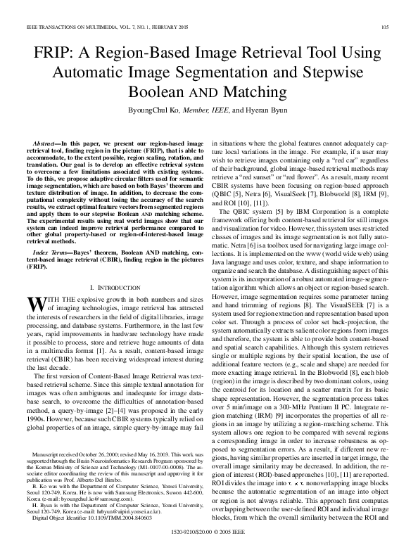 (PDF) FRIP: a region-based image retrieval tool using automatic image segmentation and stepwise ...