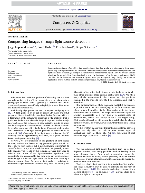 (PDF) Light Detection for Seamless Image Compositing