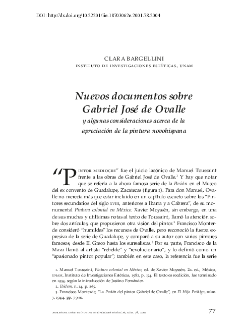 (PDF) Nuevos documentos sobre Gabriel José de Ovalle y algunas ...
