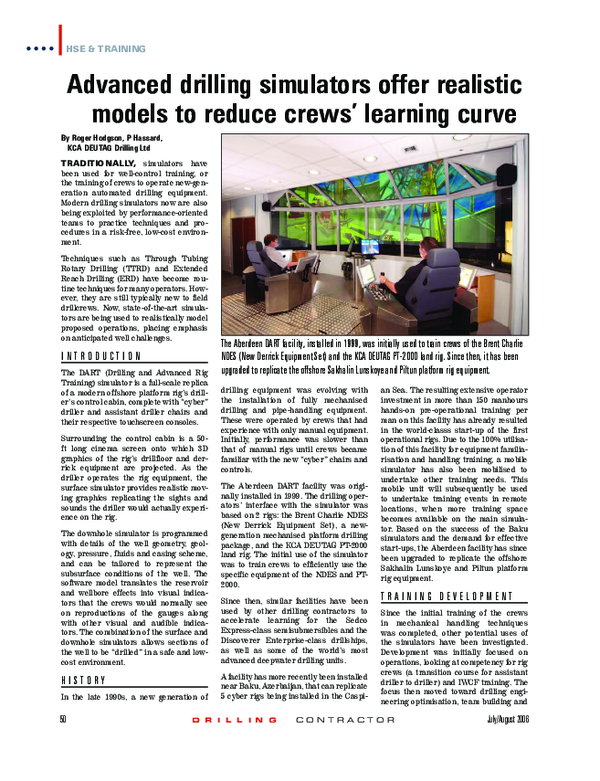 (PDF) Advanced drilling simulators offer realistic models to reduce ...