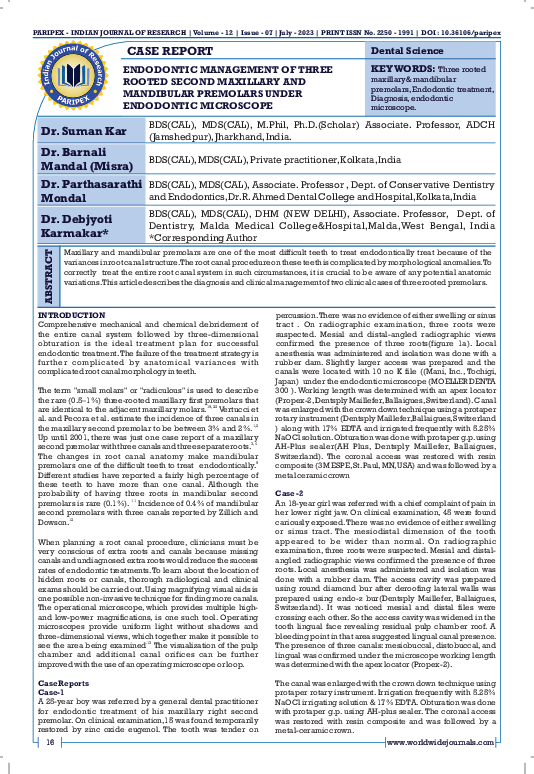 (PDF) Endodontic Management of Three Rooted Second Maxillary and ...