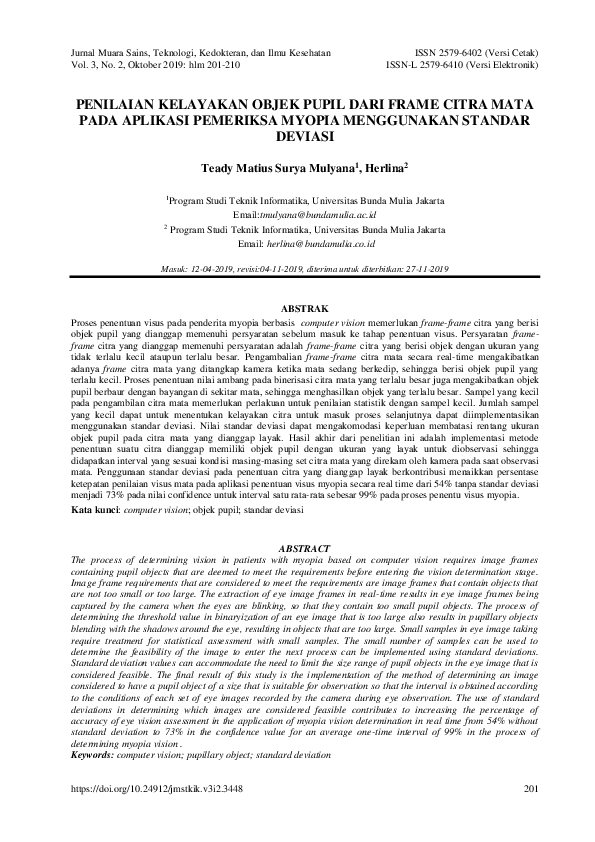 (PDF) Penilaian Kelayakan Objek Pupil Dari Frame Citra Mata Pada ...