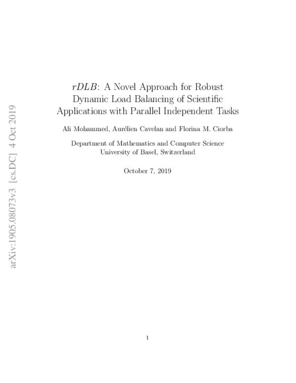 (PDF) Online Research Report: rDLB: A Novel Approach for Robust Dynamic Load Balancing of ...