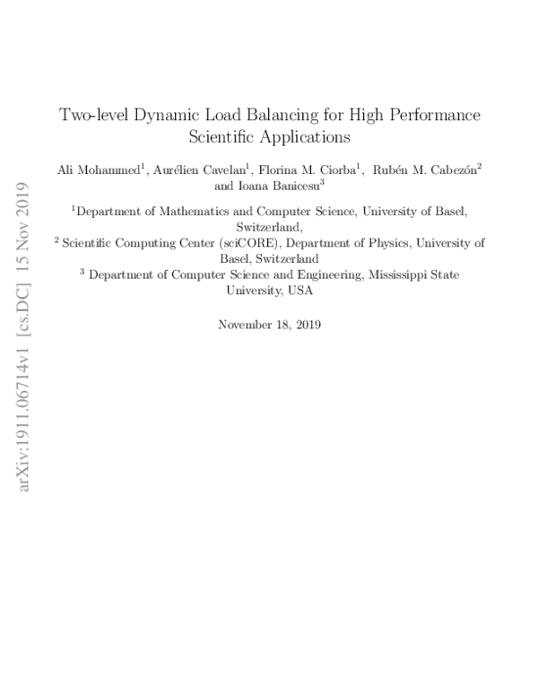 (PDF) Two-level Dynamic Load Balancing for High Performance Scientific Applications