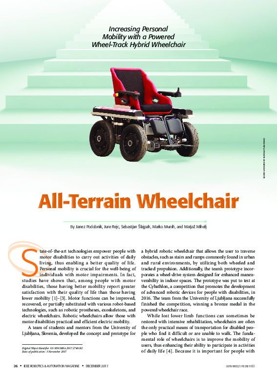 (PDF) All-Terrain Wheelchair: Increasing Personal Mobility with a ...