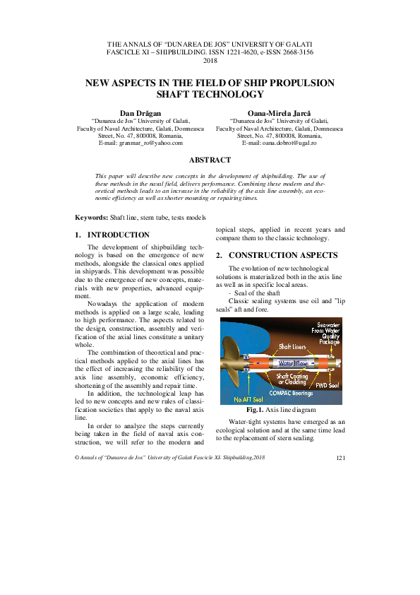 (PDF) New aspects in the field of ship propulsion shaft technology