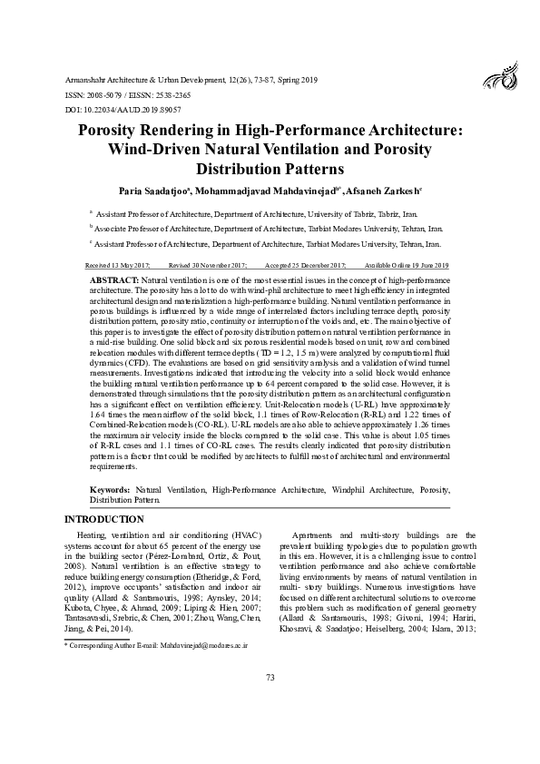 (PDF) Porosity Rendering in High-Performance Architecture: Wind-Driven Natural Ventilation and ...