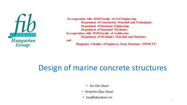 (PDF) Design of marine concrete structures