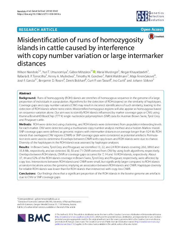 (PDF) Misidentification of runs of homozygosity islands in cattle caused by interference with ...