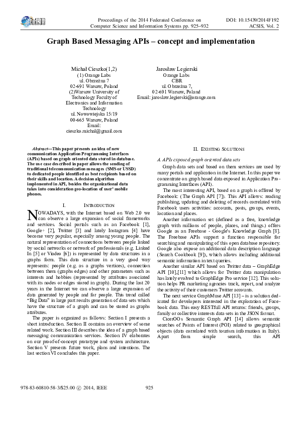 (PDF) Graph Based Messaging APIs—concept and implementation