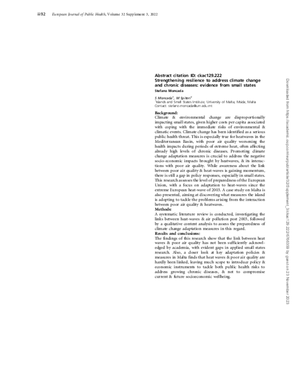 (PDF) Strengthening resilience to address climate change and chronic ...