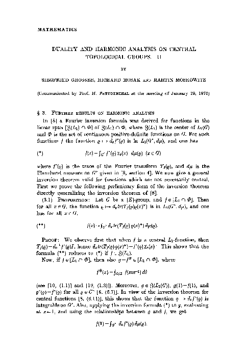 (PDF) Duality and harmonic analysis on central topological groups. II