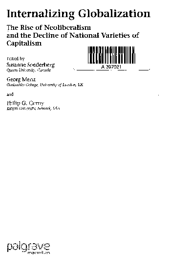 (PDF) Internalizing Globalization: The Rise of Neoliberalism and the ...