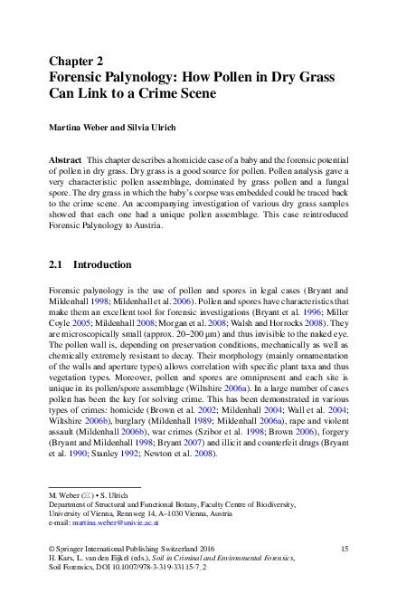 (PDF) Forensic Palynology: How Pollen in Dry Grass Can Link to a Crime ...