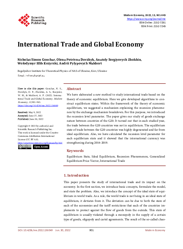 (PDF) International Trade and Global Economy