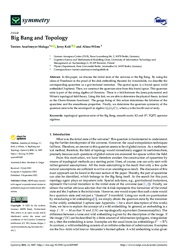 (PDF) Big Bang and Topology