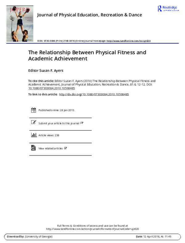 (PDF) The Relationship Between Physical Fitness and Academic Achievement