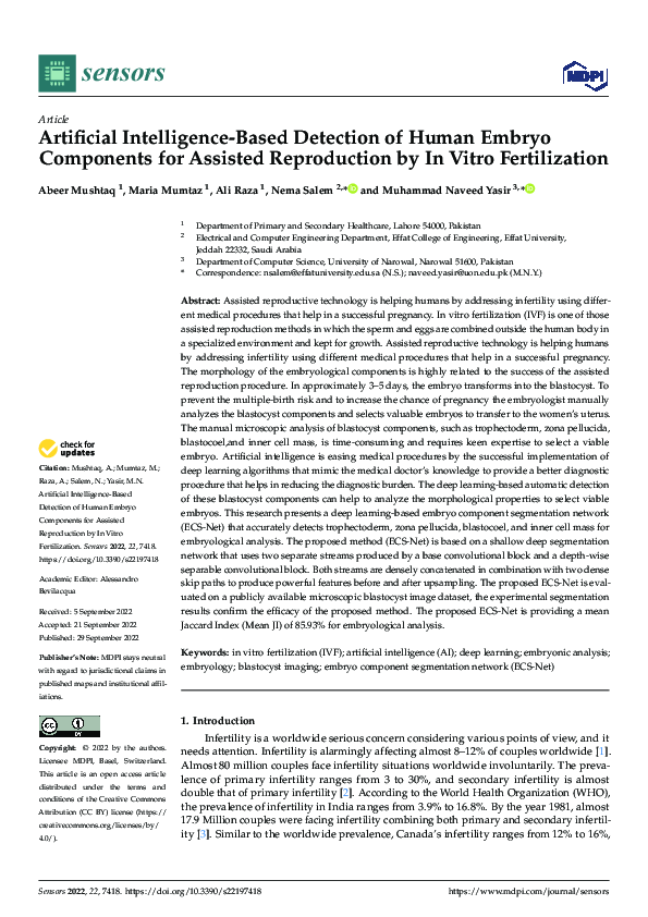(PDF) Artificial Intelligence-Based Detection of Human Embryo Components for Assisted ...