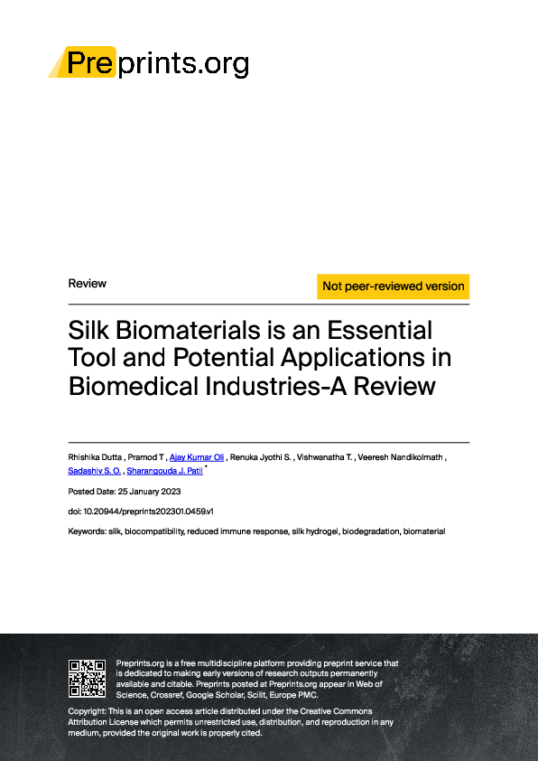 (PDF) Silk Biomaterials is an Essential Tool and Potential Applications in Biomedical Industries ...