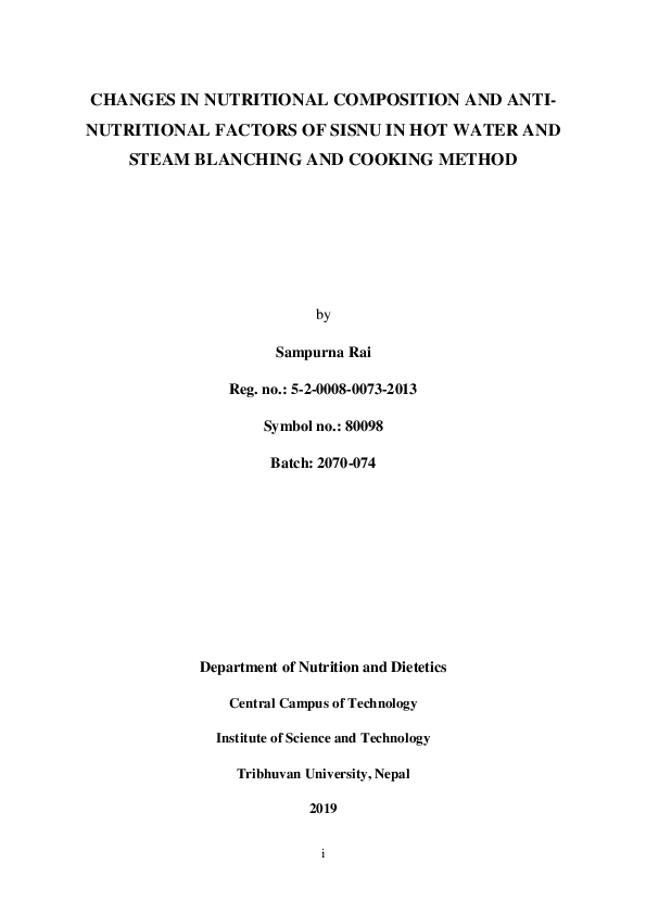 (PDF) Changes in Nutritional Composition and Anti-Nutritional Factors ...