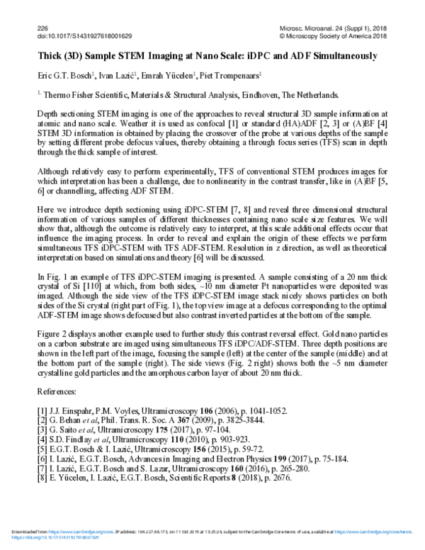 (PDF) Thick (3D) Sample STEM Imaging at Nano Scale: iDPC and ADF ...