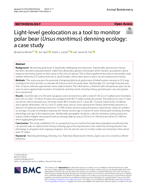 (PDF) Light-level geolocation as a tool to monitor polar bear (Ursus ...