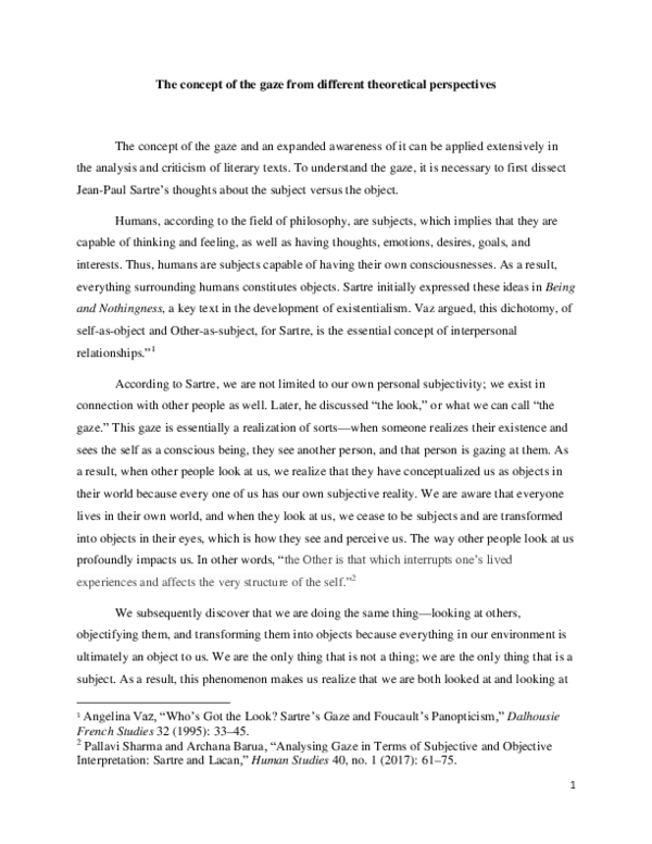 (PDF) The concept of the gaze from different theoretical perspectives ...