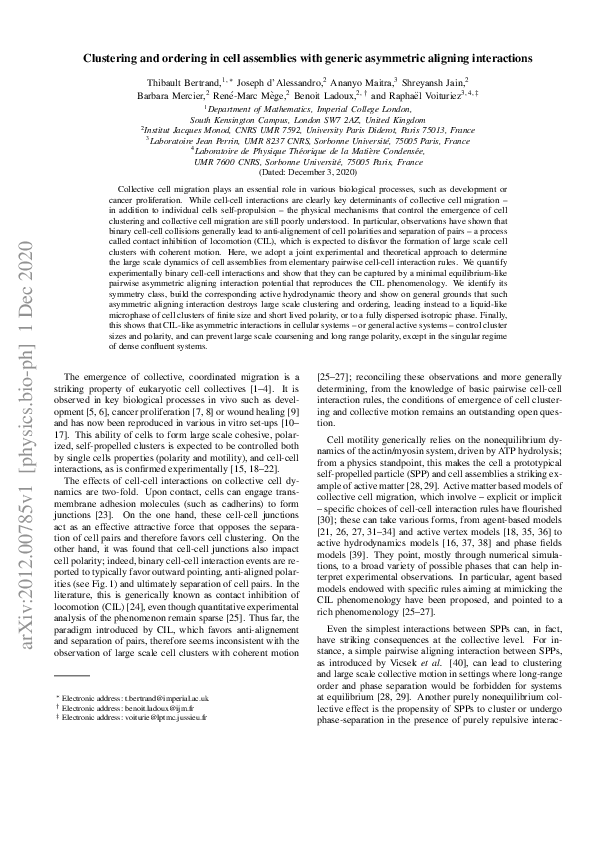 Pdf Clustering And Ordering In Cell Assemblies With Generic