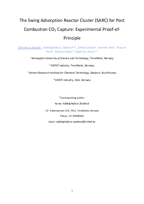 (PDF) The swing adsorption reactor cluster (SARC) for post combustion ...