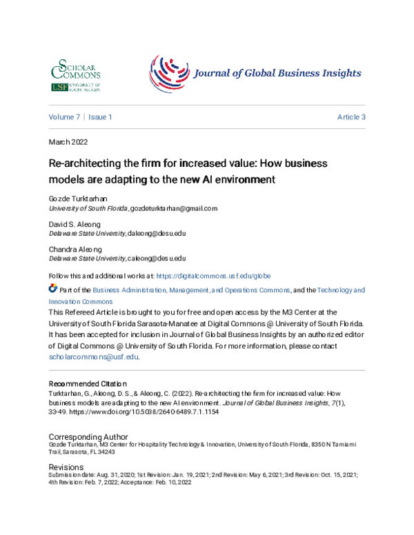 (PDF) Re-architecting the firm for increased value: How business models are adapting to the new ...