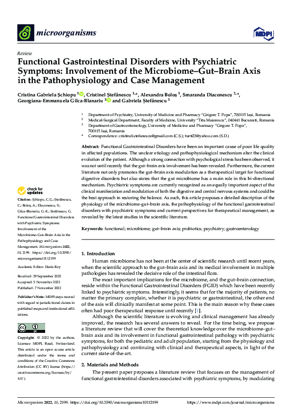 (PDF) Functional Gastrointestinal Disorders with Psychiatric Symptoms ...