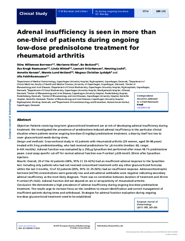 (PDF) Adrenal insufficiency is seen in more than one-third of patients ...