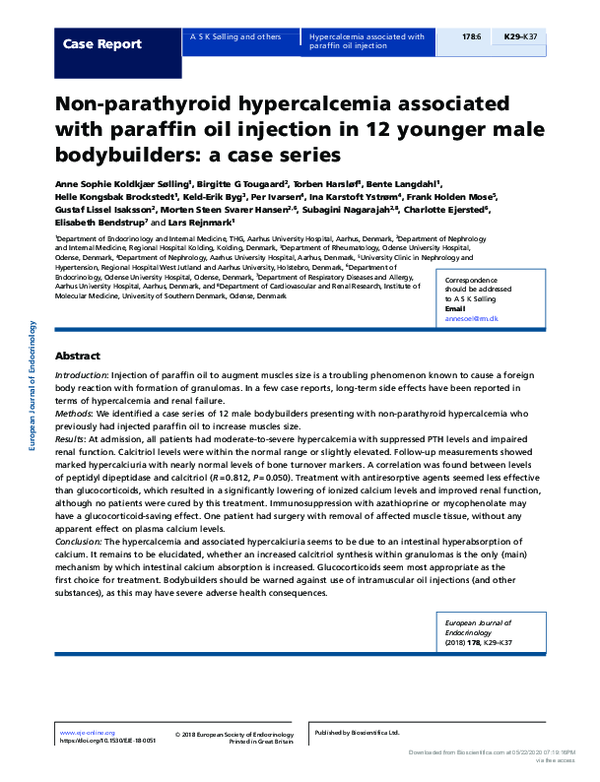 (PDF) Non-parathyroid hypercalcemia associated with paraffin oil ...