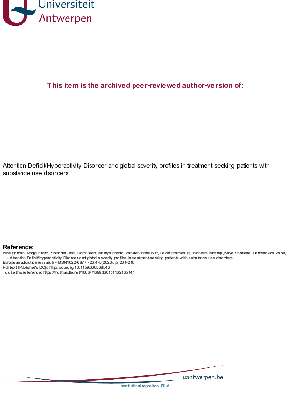 (PDF) Attention Deficit/Hyperactivity Disorder and Global Severity Profiles in Treatment-Seeking ...