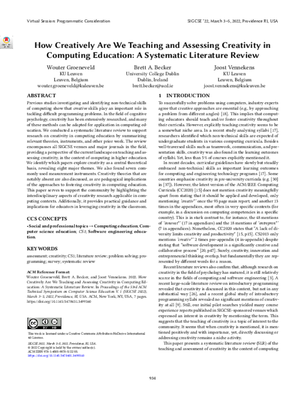 (PDF) How Creatively Are We Teaching and Assessing Creativity in ...