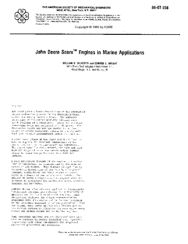 (PDF) John Deere SCORE Engine in Marine