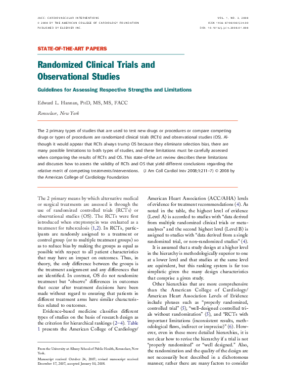 (PDF) Randomized Clinical Trials and Observational Studies