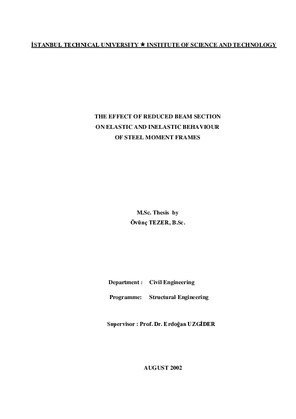 (PDF) Zayıflatılmış Kiriş Kesitinin Moment Aktaran Çelik Çerçevelerin ...